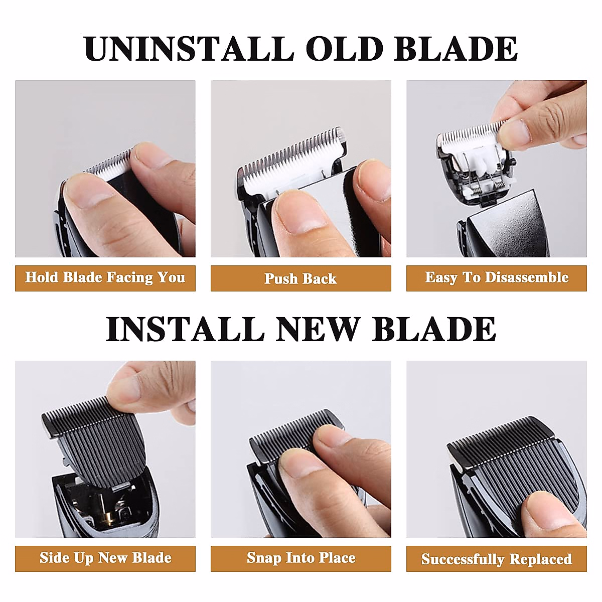 2 Pack Replacement Blade for Manscaped The Lawn Mower Electric Groin Hair Trimmer Blade, Hygienic Snap-In Replacement Blades Compatible with Manscaped Lawn Mower 4.0 3.0 2.0 Replaceable Blade, Black