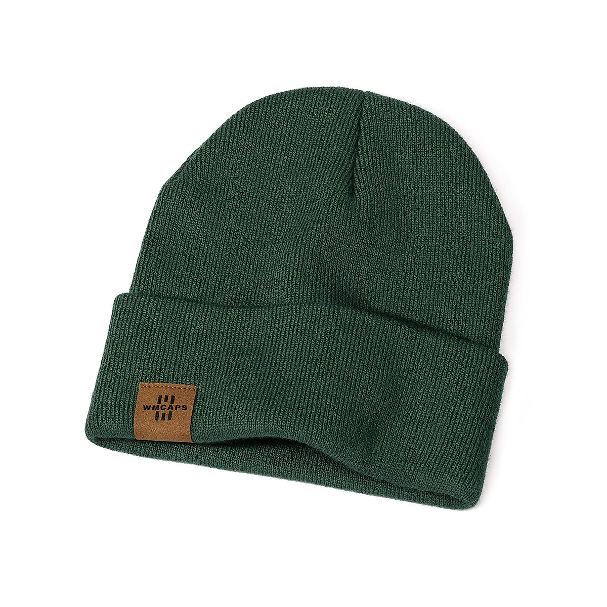 Winter Beanie Acrylic Knit Hats for Men Women Soft Warm Unisex Cuffed Beanie Dark Green