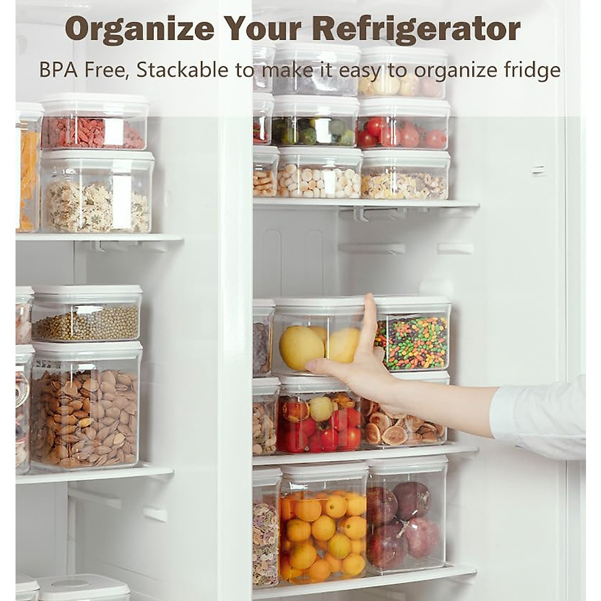 Melovom Pop Food Storage Containers Set Airtight Food Storage Containers with Pop Lids, Kitchen Pantry Organization and Storage, BPA Free, 2 x 2.8Qt