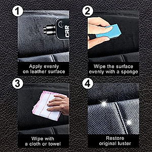 100ml Auto Leather&Plastic Refurbishment Paste, Washable Refresh Aging Plastic and Leather Surface, Car Restorer Cream with Sponge Quick Restore