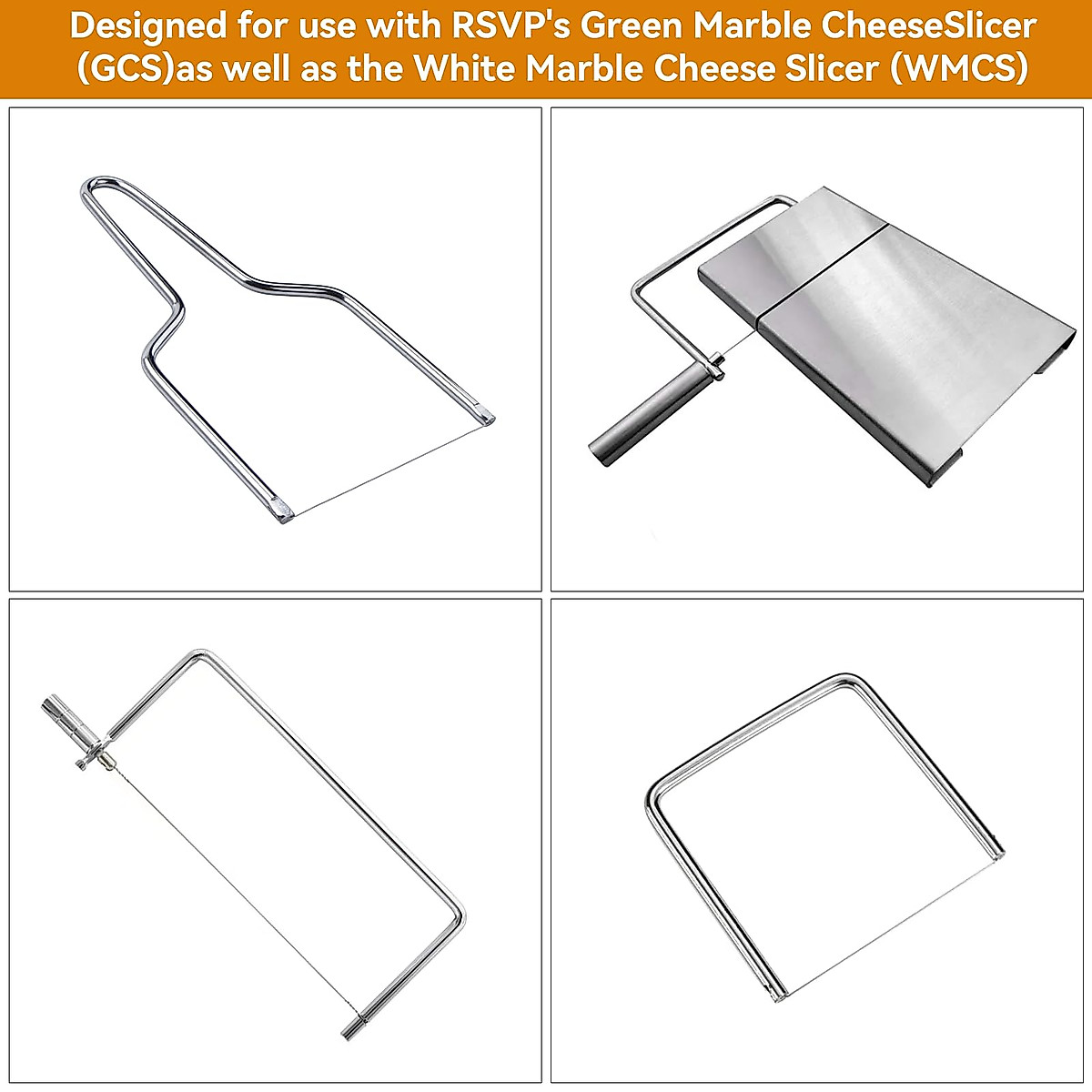 KALIONE 10 Pieces Cheese Slicer Wire, Cheese Wire Replacement Kit, Stainless Steel Cheese Cutter Wire, Butter Cutter Wire, Wire Cheese Cutter, Cheese Wire Knife Kit for Slicing Block Cheese Butter