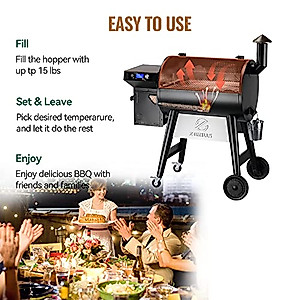 Z GRILLS Wood Pellet Grill Smoker with PID Controller, 700 Cooking Area, Meat Probes, Rain Cover for Outdoor BBQ, 7002C