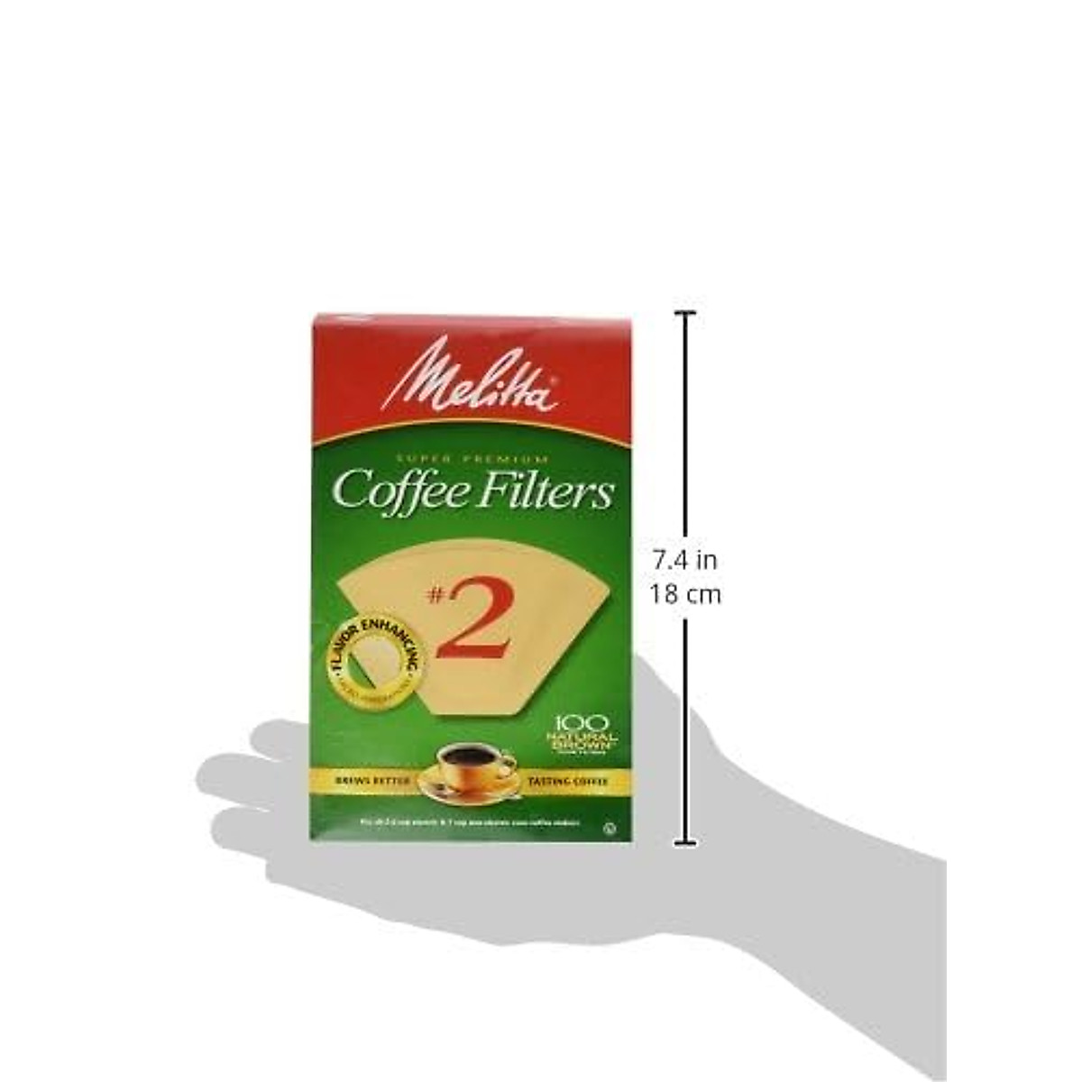 Melitta Cone Coffee Filter #2 100 Count- Natural Brown