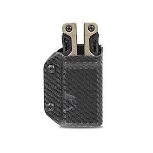 Clip & Carry Kydex Multitool Sheath for LEATHERMAN OHT - Made in USA (Multi-tool not included) EDC Multi Tool Sheath Holder Holster Cover (Carbon Fiber Black)