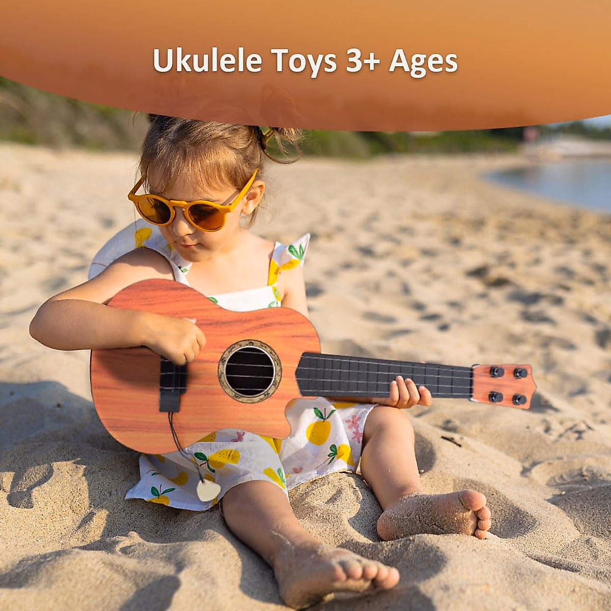 Kids Ukulele Toy Guitar 4 String,17 inch Mini Guitar Children Musical Instruments Educational Kids Ukulele for Toddler Beginners Learning Toy for Boys Girls Ages 3+