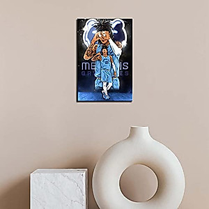 Ja Morant Poster Watercolor Canvas Wall Art Basketball Wall Art Wall Painting Basketball Nova Ja Morant Bedroom Cool Poster EMXEE (16x24 No Framed,A)