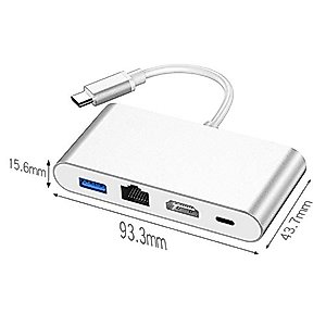 Leya-US Spare Part HW-TC42 4 in 1 Type-C/USB-C Multifunctional Extension HUB Adapter