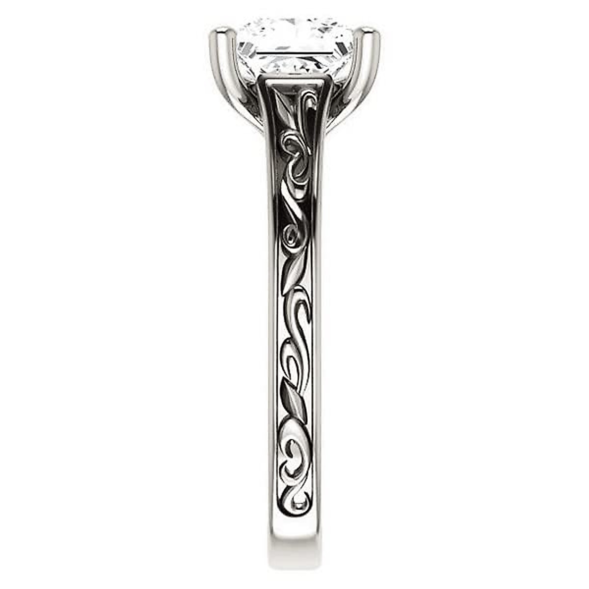 Mois 3 CT Princess Colorless Moissanite Engagement Ring for Women/Her, Wedding Bridal Rings Set, Eternity Sterling Silver Solid Gold Diamond Solitaire 4-Prong Set for Her (8)