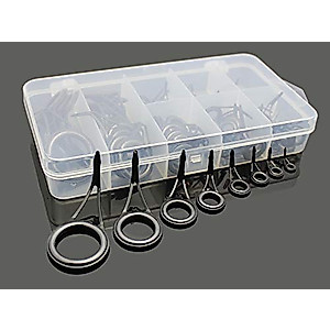 VGEBY 75 Pcs Fishing Rod Tip Repair Kit, Stainless Steel Bait Casting Fishing Rod Guides for Freshwater, Saltwater Fishing Rod Repair Kit