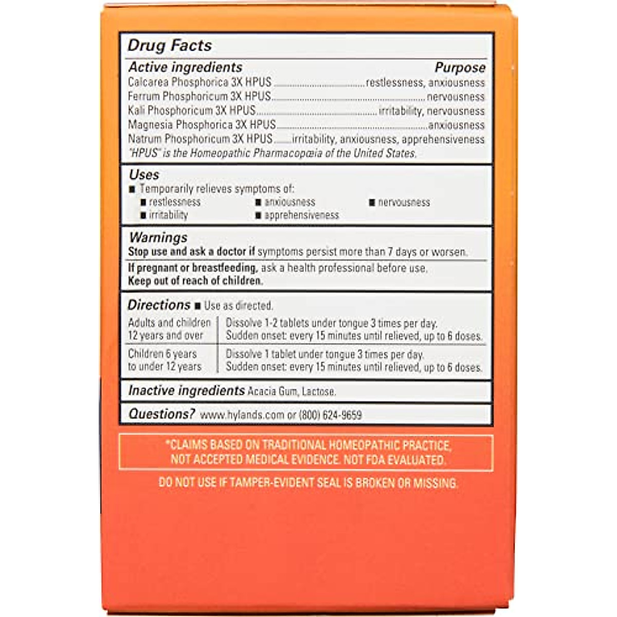 Hyland's Nerve Tonic Stress Relief Tablets, Natural Relief of Restlessness, Nervousness and Irritability Symptoms, Non-Habit Forming, 50 Count