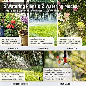RAINPOINT Sprinkler Timer WiFi Water Timer, Smart Garden Hose Faucet Timer, WiFi Lawn Sprinkler Controller Irrigation System Valve, APP & Voice Control, Automatic Rain Delay (2nd Gen, 2022 Release)