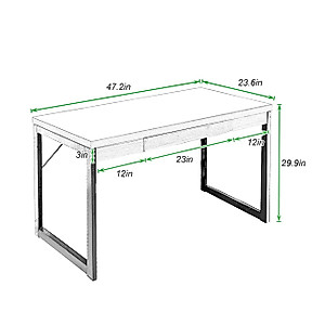 Computer Desk, 47 inches Office Desk with Drawers, Office Desks & Workstations Student Desk Study Desk Writing Desk Computer Table Work Desk for Home Office Bedroom