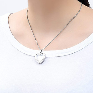 zeqingjw Glass Cremation Jewelry Necklace for Ashes Heart Memorial Lockets for Ashes Stainless Steel Keepsake Urn Ashes Pendants
