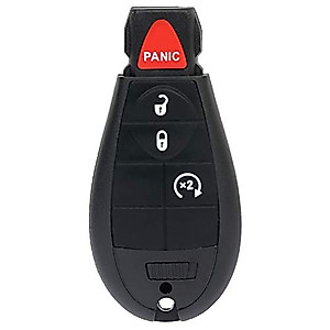 cciyu GQ4-53T ram 1500 key fob X 1 Flip Key Fob with Key Blade 4 buttons Replacement for 15 16 17 for Ram 1500 2500 3500 4000 4500 5500 3.0L 3.6L 5.7L 6.4L 6.7L Series with FCC GQ4-53T