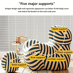 ESRADA Accent Sofa Chair Single Sofa Chair,Mother's Arms Lazy Sofa Chair Upholstered Lazy Chair with Ottoman,Integrated High Resilience Sponge Lazy Sofa Chair C-46 * 39inch