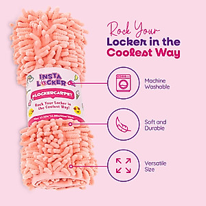 InstaLocker School Locker Decorations Carpet - Locker Rugs for Girls - 100% Microfiber, Shaggy Style Locker Rugs - 11.5" x 17.5" Rectangle Locker Rug with Non Skid Backing - Décor Accessories