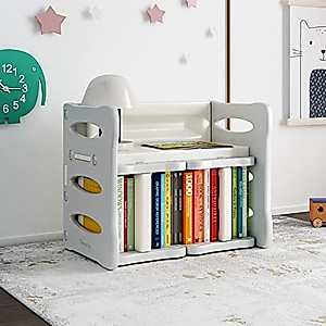 Benarita Kids Table and 2 Chairs Set, Plastic Activity Table for Toddler Reading, Arts, Crafts, Homework, Montessori Furniture with Storage Space for Playroom Snack Time, Gift for Boys & Girls