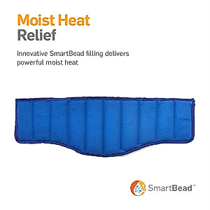 NatraCure Warming Neck Wrap (w/SmartBead) – Microwaveable Moist Hot Pack and Heated Pain Relief Pad for Neck, Shoulders, and Back