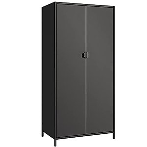MIOCASA Steel Storage Cabinet Metal Locker 2 Door Wardrobe Armoire Closet with Hanging Rod for Bedroom, Changing Room, Laundry Room, Office