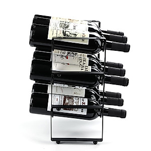 SCDGRW Wine Racks Countertop 3 Tier Stackable Wine Rack Tabletop Metal Wine Storage Stand, Cabinet Wine Holder Wine Storage Shelf, Hold 9 Wine Bottles, Bottle Storage Racks fit Bar, Cabinet