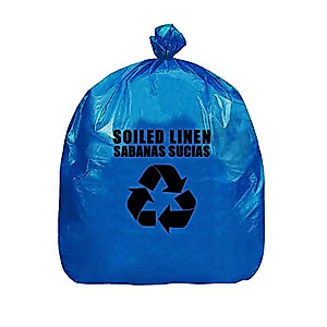 Resilia Heavy Duty Soiled Linen Bags - Hospital Waste Disposal, Laundry Bag, Trash Liner, Sanitary Storage, Dark Blue, 33 Gallon, 29x43 inch, 25 Bags