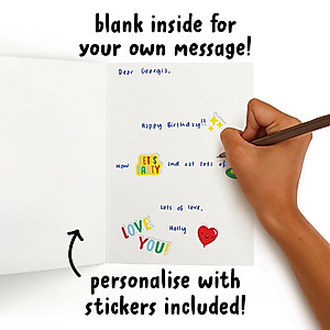 1st Birthday Card - Kid's First Birthday - Space Themed - Includes Stickers By Central