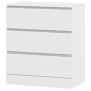 3 Drawer Dresser for Bedroom, Living Room, and Entryway, Small Dresser for Closet Organizer, White Tall Nightstand Chest of Drawers, 29.1 in High