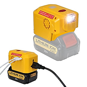 200W for Dewalt Power Inverter, for DeWalt 20V Battery Adapter Charger, with 110V AC Outlet &USB Port&Type-C Port& LED Light Portable Power Source