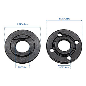 Pro-Parts 5/8"-11 Grinder Backing Flange and Lock Nut Set Angle Wrench Spanner Metal for Bosch Dewalt Black replaces 224399-1 193465-4 224568-4