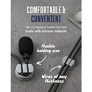 BALSANG BA06 Magnetic Holder for Lavalier Microphone | White Microphone Holder & Wire Clips | Tiny Microphone Accessories | Mini Mic Cable Clips & Wire Holders | Wire holder for Clip Microphone