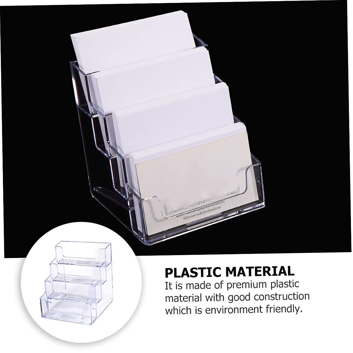 LALAFINA 2 Pcs Display Stand Business Cards Storage Case Business Cards Organizer Business Cards Holders Clear Cards Holder Cards Display Storage Case Office Supplies Desktop Cards Holder