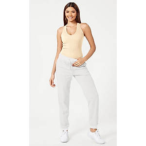 ODODOS 3-Pack Seamless Racerback Tank for Women Ribbed Knit Soft Sleeveless Tank Tops, Waist Length, Oatmeal+Barn Red+Brunette, Medium/Large