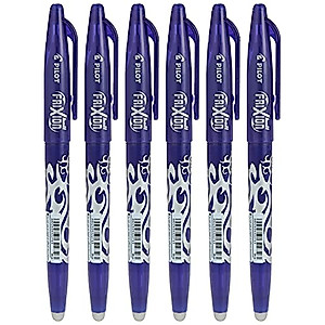 Pilot FriXion Ball 0.7mm Erasable Gel Pens, Fine Point, Blue Ink, Pack Of 6