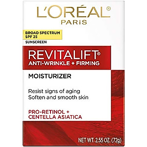 L'Oréal Paris Revitalift Anti-Wrinkle and Firming Face Moisturizer with SPF 25, Pro Retinol 2.55 oz