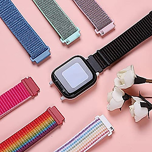 NOLIKO Kids Replacement Band Compatible with Gabb Watch 3 2 1/Verizon Gizmo Watch 3 2 1/T mobile SyncUP Watch, Nylon 20mm Small Size Wrist Strap for Boys Girls, Starlight White Ivory Beige