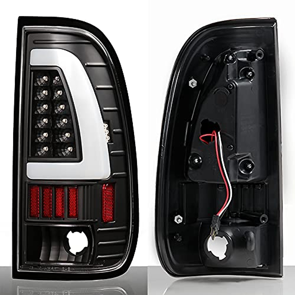 AKKON - For 1997-03 Ford F-150 | 2004 F150 Heritage| 1997-99 F-250 Light Duty Black LED Headlights & Tail Lights