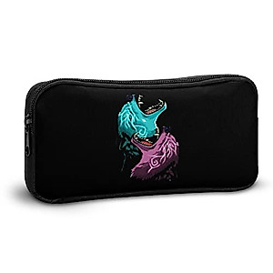 Blue Purple Thunder Wolf Pencil Case Pencil Pouch Coin Pouch Cosmetic Bag Office Stationery Organizer