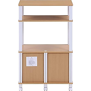 Fuji Boeki 99906 Multi Wagon, Kitchen Wagon, Width 23.5 inches (59.7 cm), Natural, White, Easy Assembly, Comes with Casters