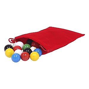 AmishToyBox.com Game Bag of 24 Extra-Large Glass Marbles (1" Diameter) and 6 Dice for Aggravation Game