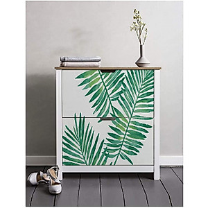 Self-Adhesive Vinyl Hawaiian Palm Contact Paper Sticker Peel and Stick Tropical Wallpaper for Walls Furniture Cabinets Dresser Drawer Table Cupboard Arts Cafts Decal 17.7x117 Inches