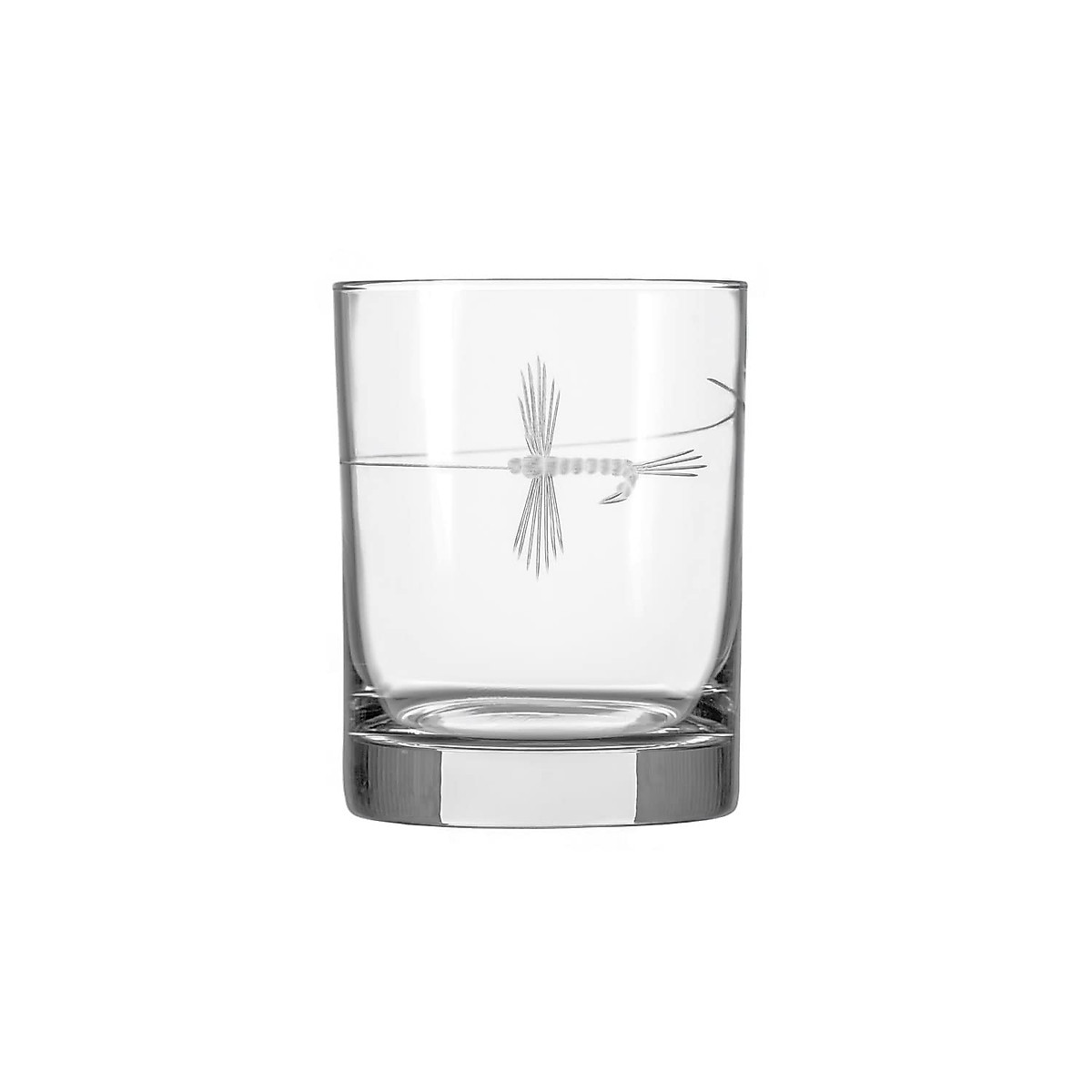 Rolf Glass Fly Fishing Double Old Fashioned Glass 13 ounce Set of 4 | Whiskey Glass Set of 4 | Lead-Free Crystal Glass | Engraved Whiskey Tumbler Glasses | Made in the USA