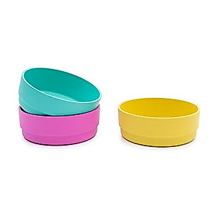 bobo&boo Plant-Based Colorful Kids Bowls - Dishwasher and Microwave Safe - Set of 3 - Melamine-Free and Bpa Free – Baby Bowls and Toddler Dish Sets For Boys and Girls - TROPICAL