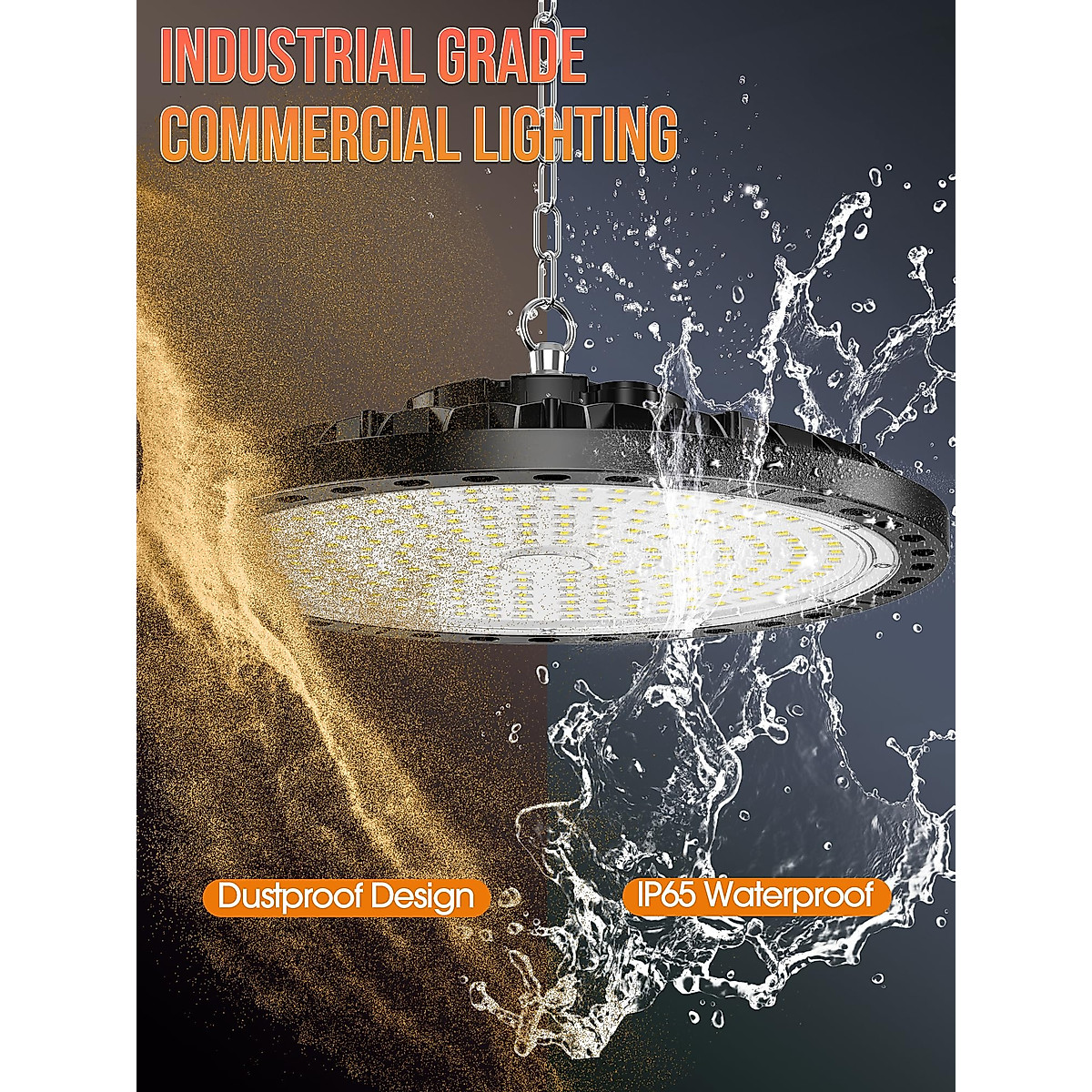 UFO LED High Bay Light - 10 Pack 200W 28000LM High Bay LED Light with US Plug 6.56FT Cable and LED Transformer, 7000k Daylight LED Shop Lights for Workshop for Garage, Factory, Workshop, Barn, Shop