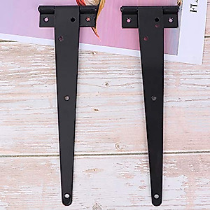 2PCS Black T Strap Hinges Heavy Duty Gate Hinges for Wooden Fences or Metal Iron Rustproof Barn Door Hinges Shed Door Hinges (12 Inch)