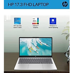 HP 17.3 Inch FHD Laptop for Business and Office, Intel Core i5 1335U Processor (10-Core, Up to 4.6GHz), 32GB RAM, 1TB SSD, Intel Iris Xe Graphics, Wi-Fi 6, Backlit Keyboard, Windows 11 Home