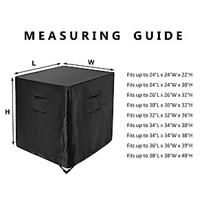 WOMACO Air Conditioner Cover for Outside Units Waterproof AC Covers Outdoor Central A/C Evaporative Cooler Cover Airconditioner Protector for Winter Exterior (Black, 36"L x 36"W x 39"H)