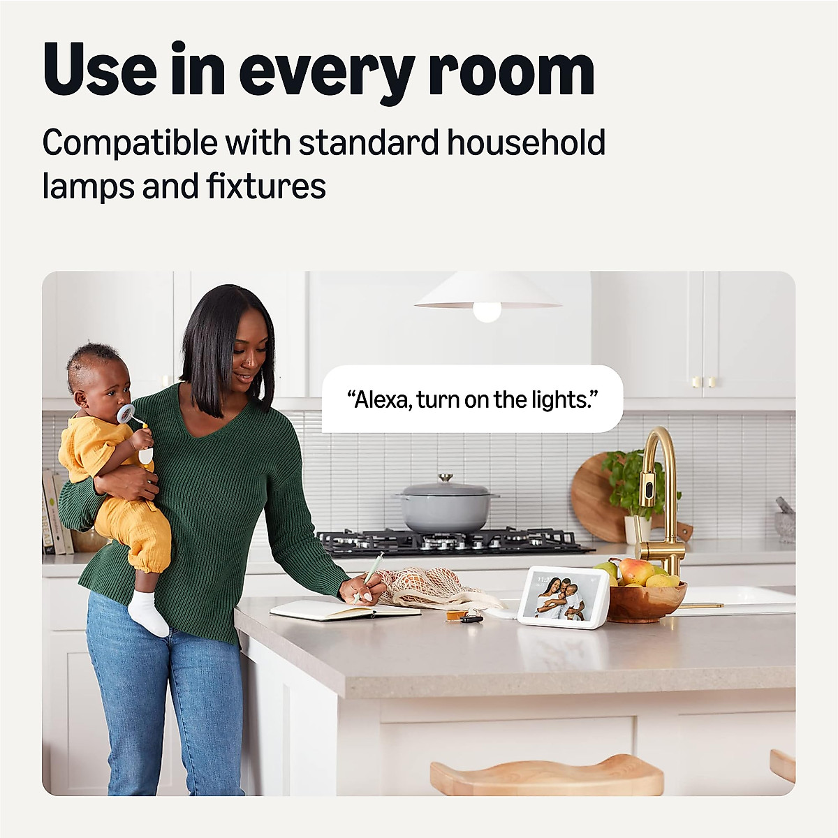 Amazon Basics Smart A19 LED Light Bulb, Color Changing, 2.4 GHz Wi-Fi, 60W Equivalent 800LM, Works with Alexa Only, 1-Pack, Certified for Humans