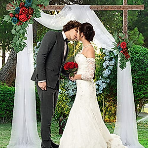 10x10ft White Tulle Backdrop Curtains for Parties, Sheer Backdrop Curtain Wedding Photo Backdrop Drapes for Baby Shower Photography Birthday Party (White)