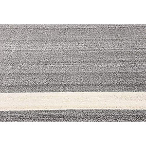 Unique Loom Del Mar Collection Area Rug-Transitional Inspired with Modern Contemporary Design, Square 8' 0" x 8' 0", Gray/Ivory