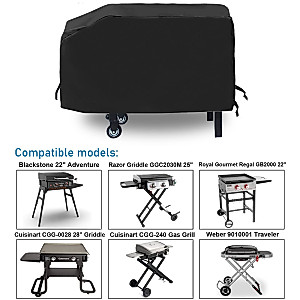 Westeco Griddle Covers for Blackstone 28 Inch Cover Waterproof 1529 28 2 Burner Cooking Station Flat Top Grill Outdoor BBQ Heavy Duty, 45 x 23 25